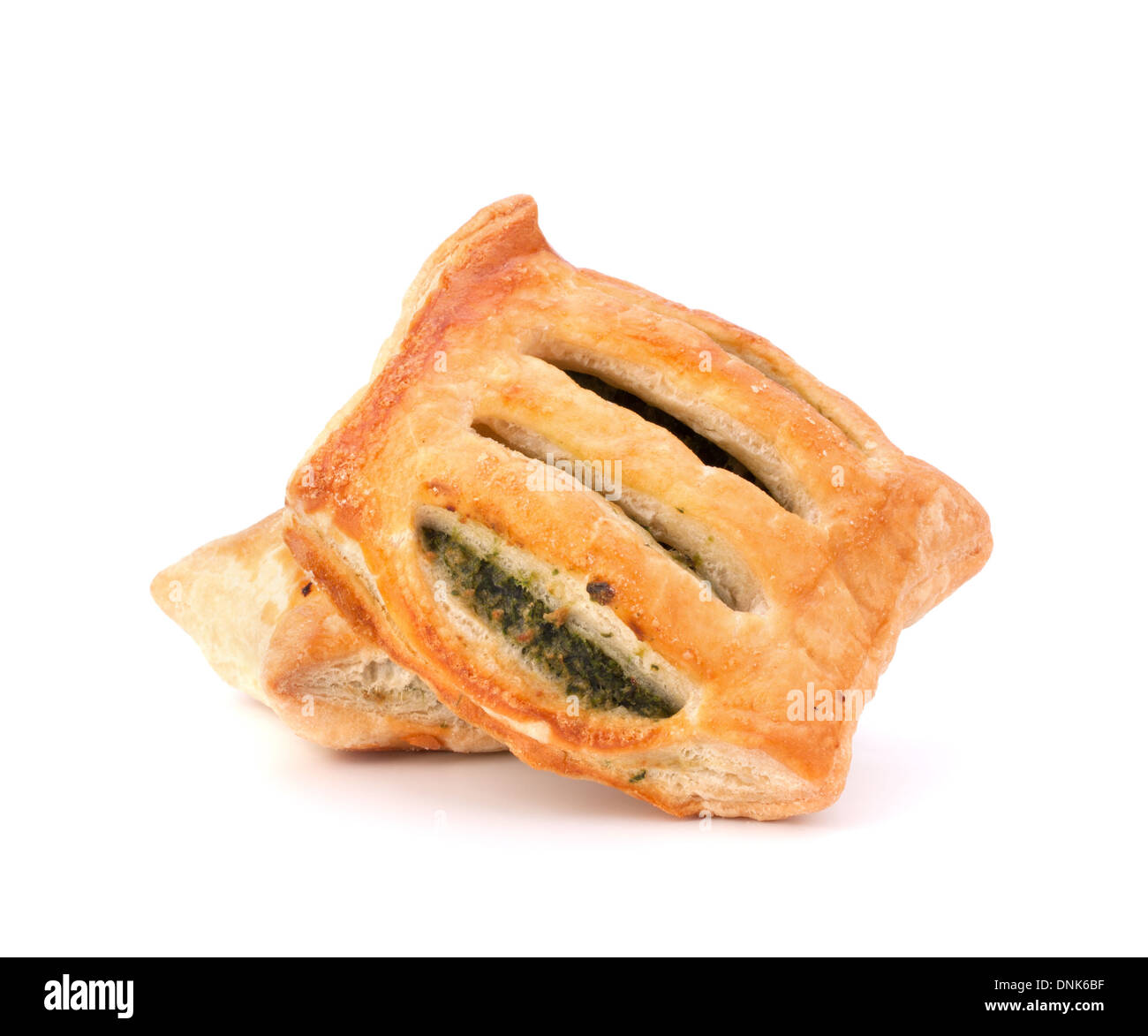 Puff pastry bun isolated on white background. Healthy patty with ...