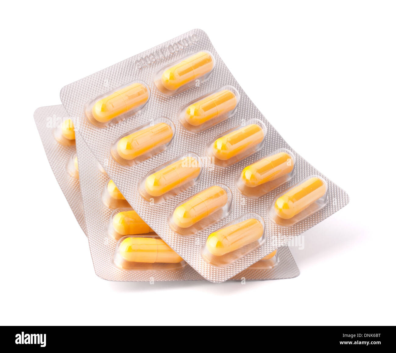 Medicament caplet blister isolated on white background cutout Stock ...