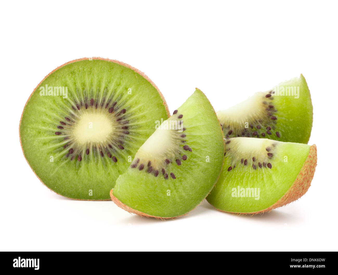 Kiwi fruit sliced segments isolated on white background cutout Stock ...