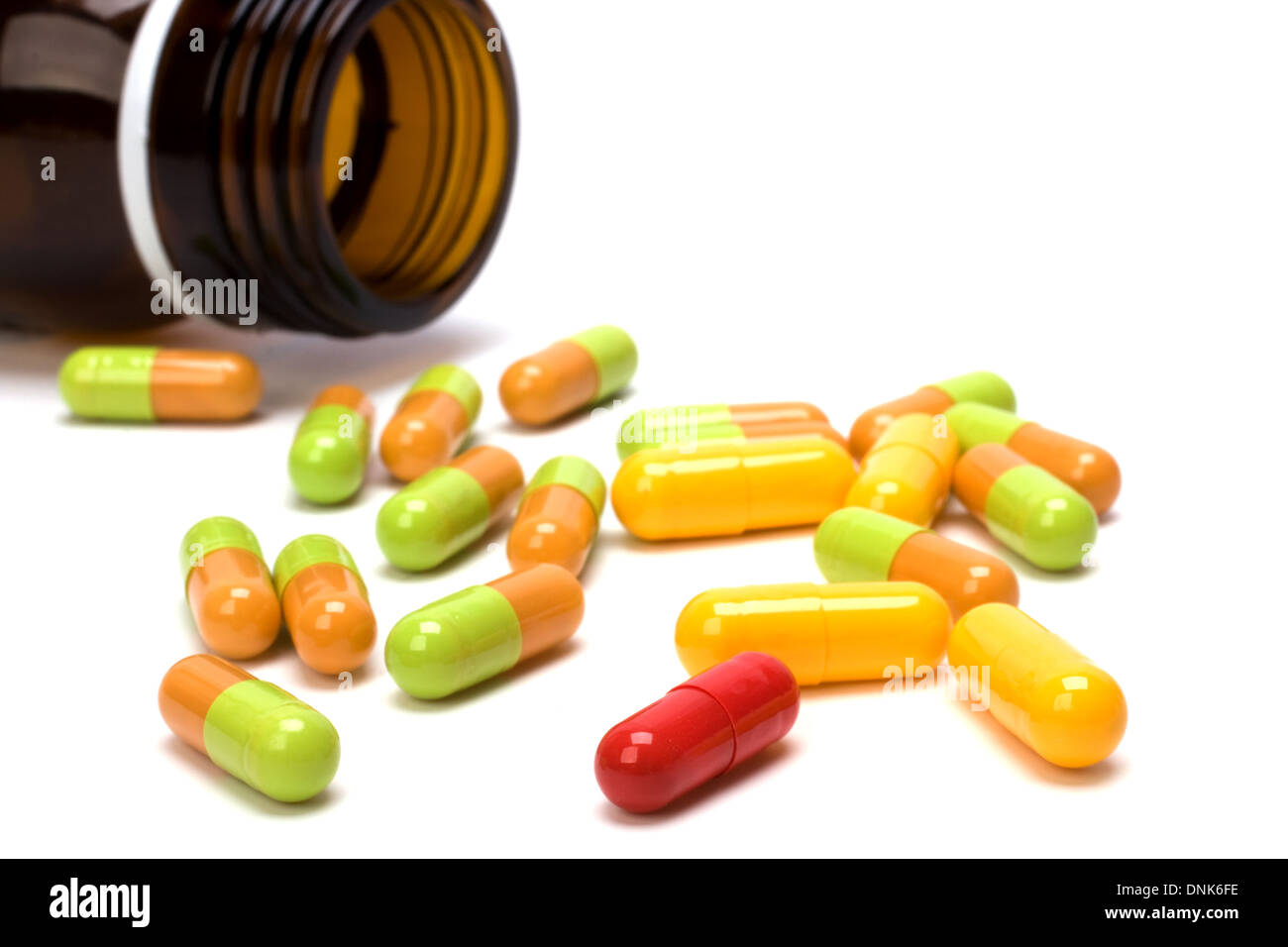 Capsules isolated on white background Stock Photo - Alamy