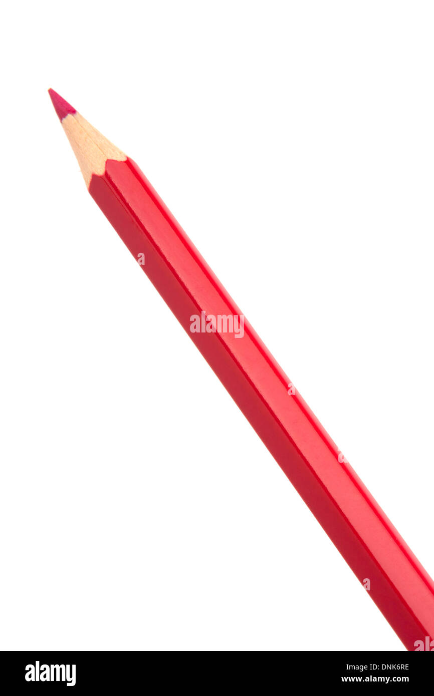Red colouring crayon pencil isolated on white background Stock Photo ...