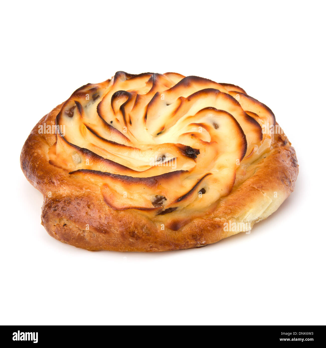 Delicious sweet cream bun isolated on white background Stock Photo - Alamy