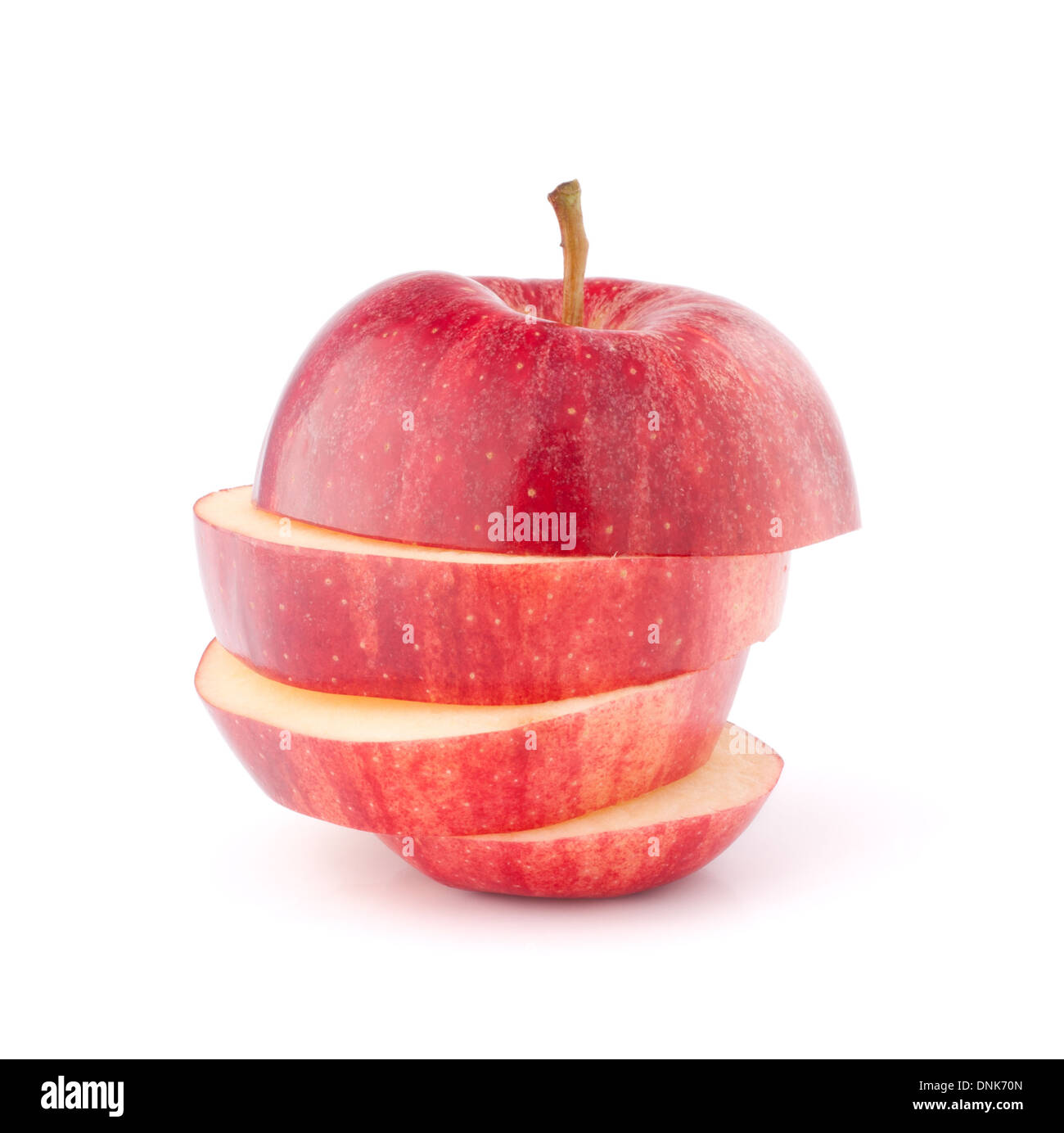 Red sliced apple isolated on white background cutout Stock Photo - Alamy