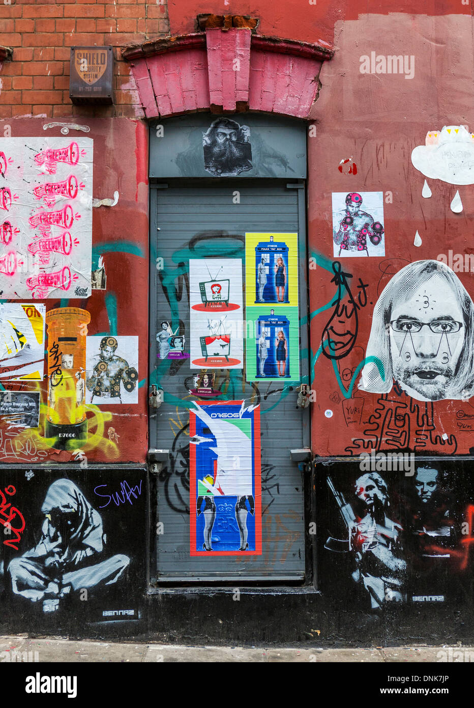 Street art paste ups by D7606 and stencils by guerilla Artist Ben Naz ...