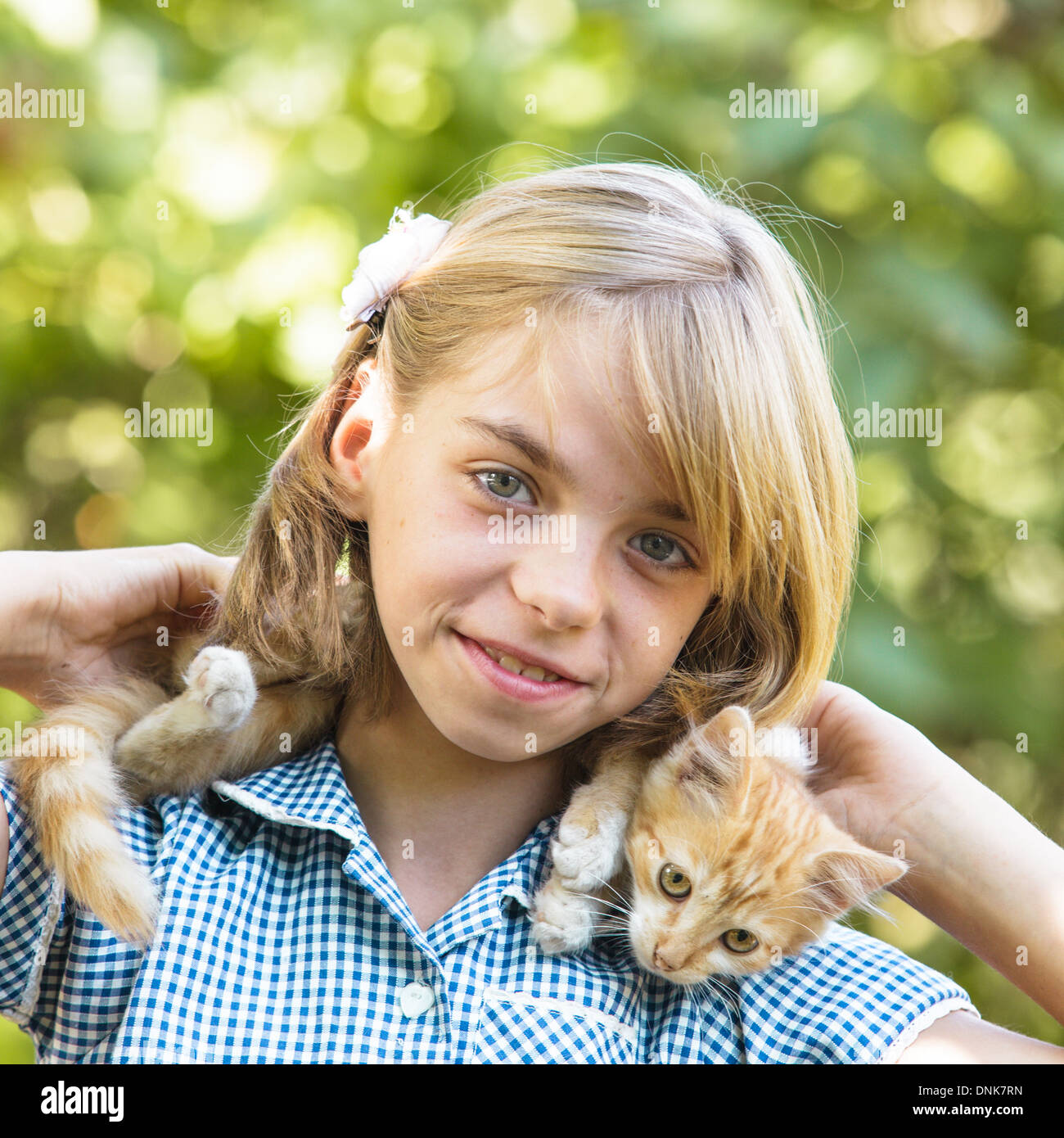 Cute kittens child kid girl kitten kittens cat cats hi-res stock ...