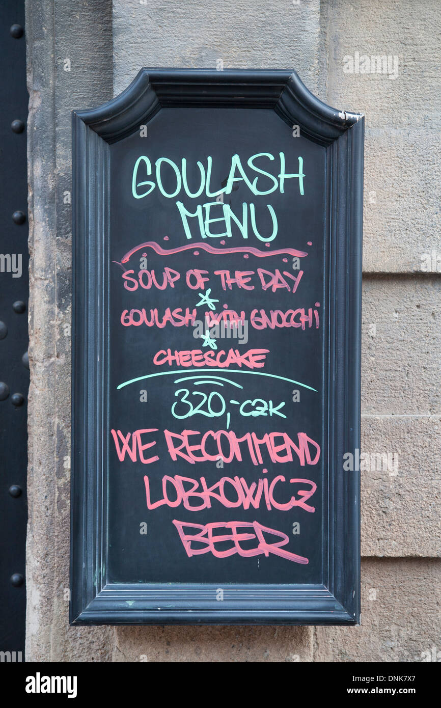 Czech food menu in english hi-res stock photography and images - Alamy