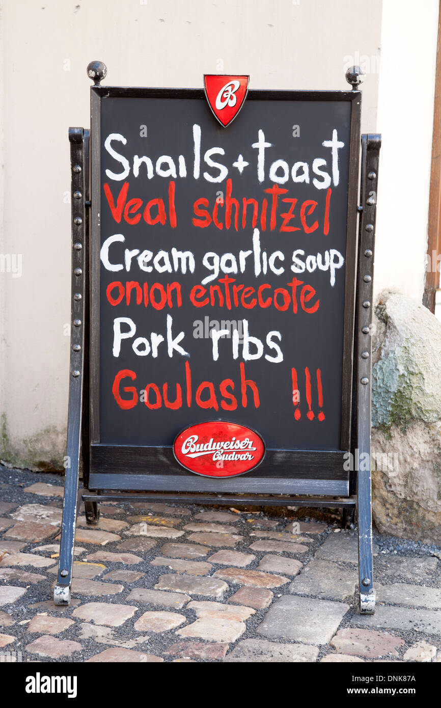 Czech Food Menu in English; Prague; Czech Republic Stock Photo - Alamy