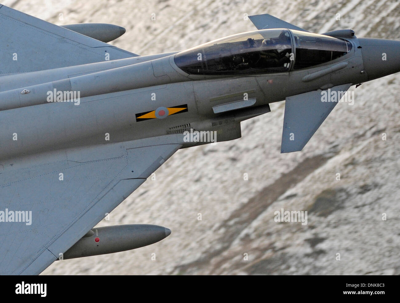 RaF typhoon low level north wales Stock Photo - Alamy