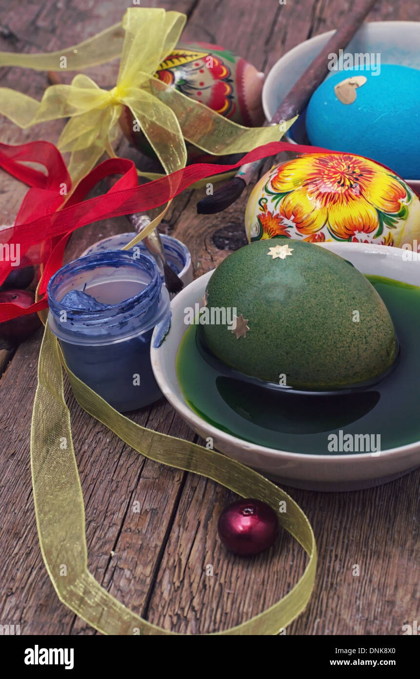 preparation Easter decorations Stock Photo - Alamy