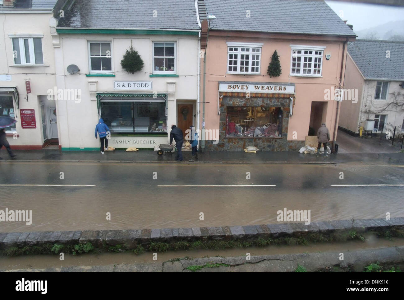 Bovey Tracey, Devon, UK. 1st January 2014. Heavy rain caused floods in ...
