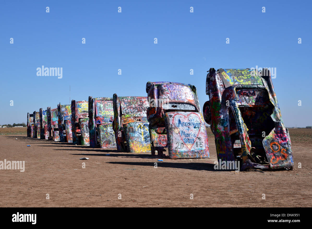 Cadillac Ranch, a Route 66 landmark near Amarillo, Texas Stock Photo ...