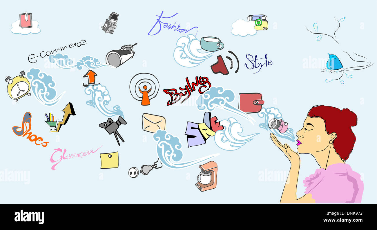 Illustrative representation of the retail story Stock Photo - Alamy