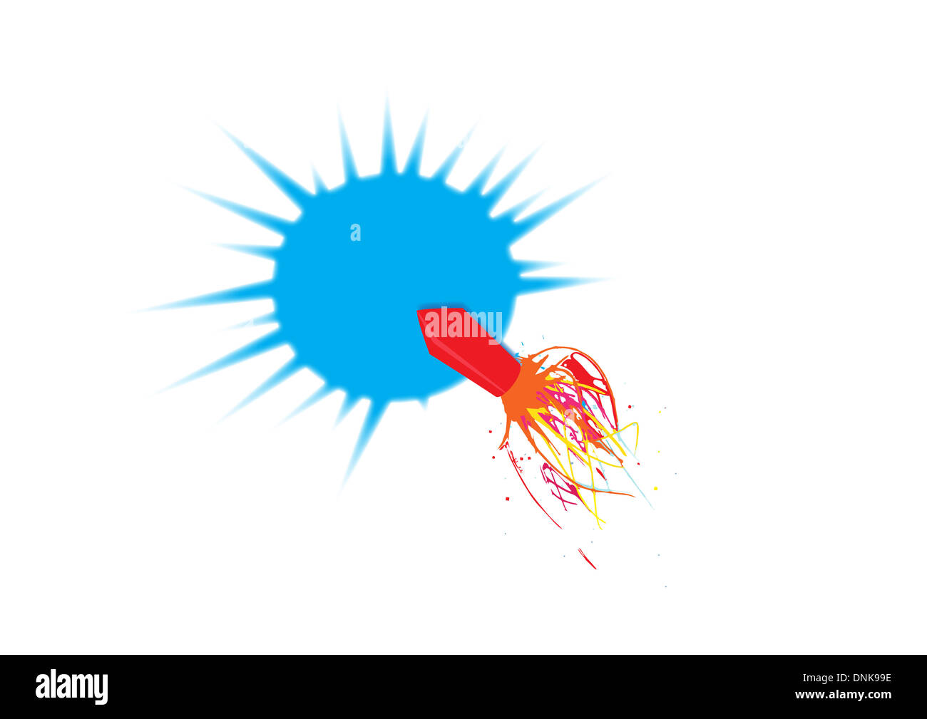 Firecracker with sun shape isolated on white background Stock Photo - Alamy