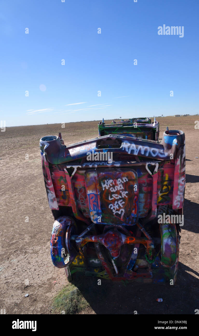 Cadillac Ranch, a Route 66 landmark near Amarillo, Texas Stock Photo ...