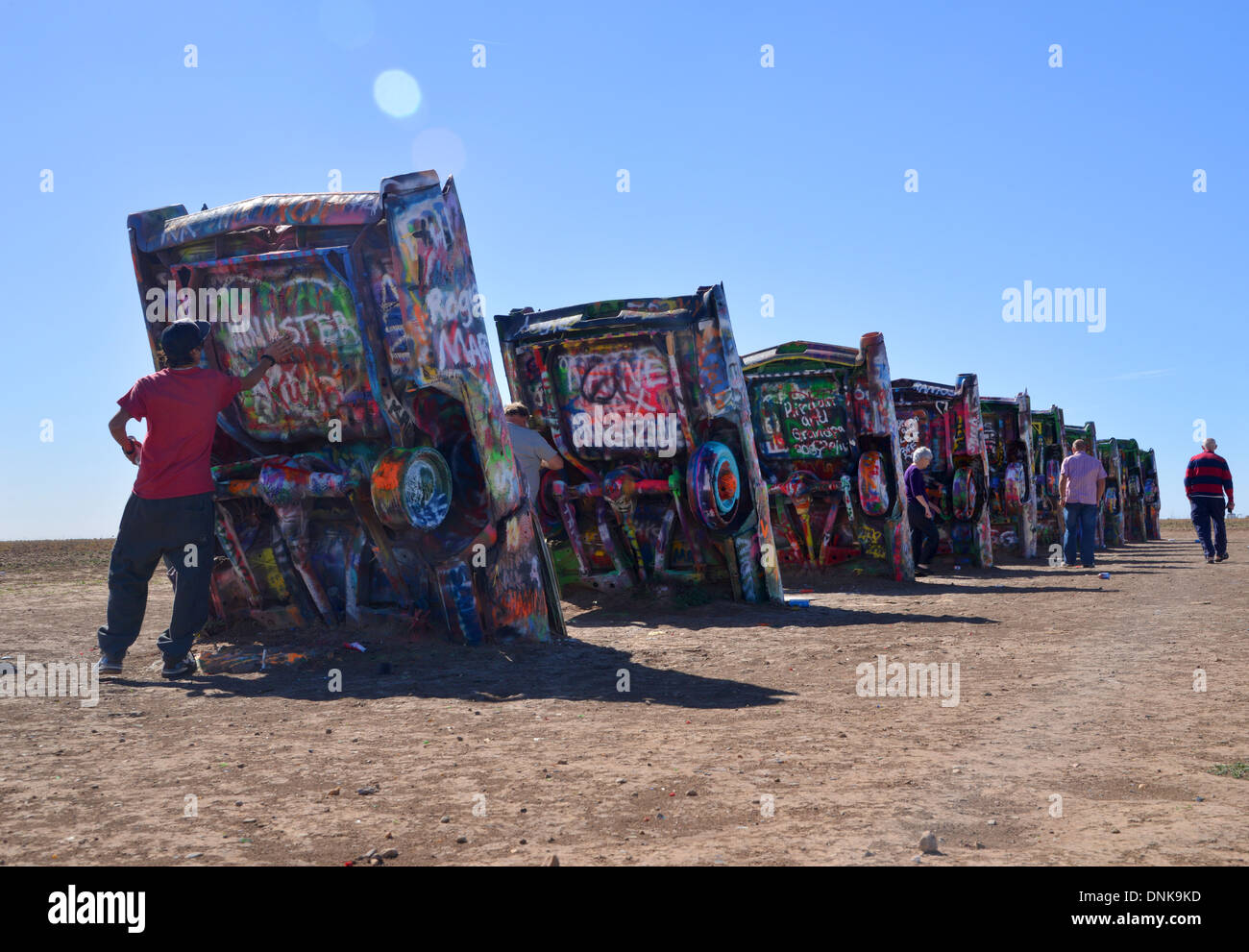 Cadillac Ranch, a Route 66 landmark near Amarillo, Texas Stock Photo ...