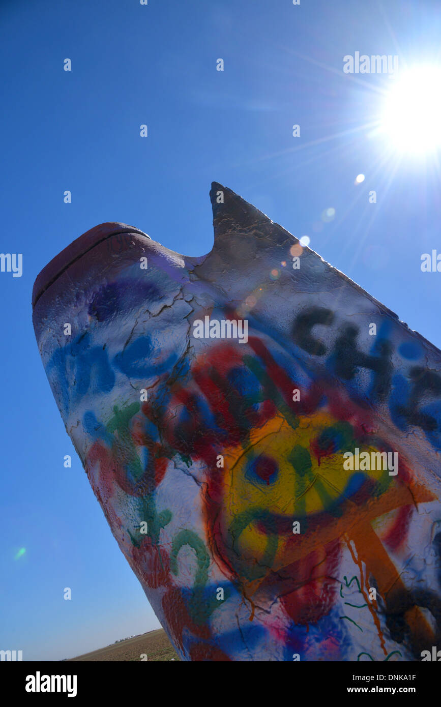 Cadillac Ranch, a Route 66 landmark near Amarillo, Texas Stock Photo ...