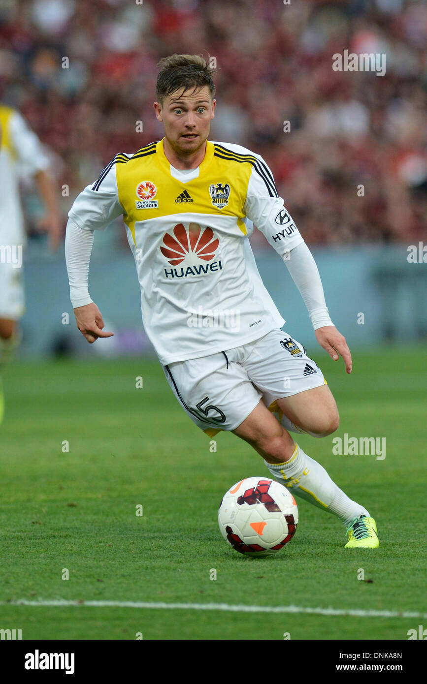 Sydney, Australia. 01st Jan, 2014. Wellingtons midfielder Jason Hicks in action during the ...