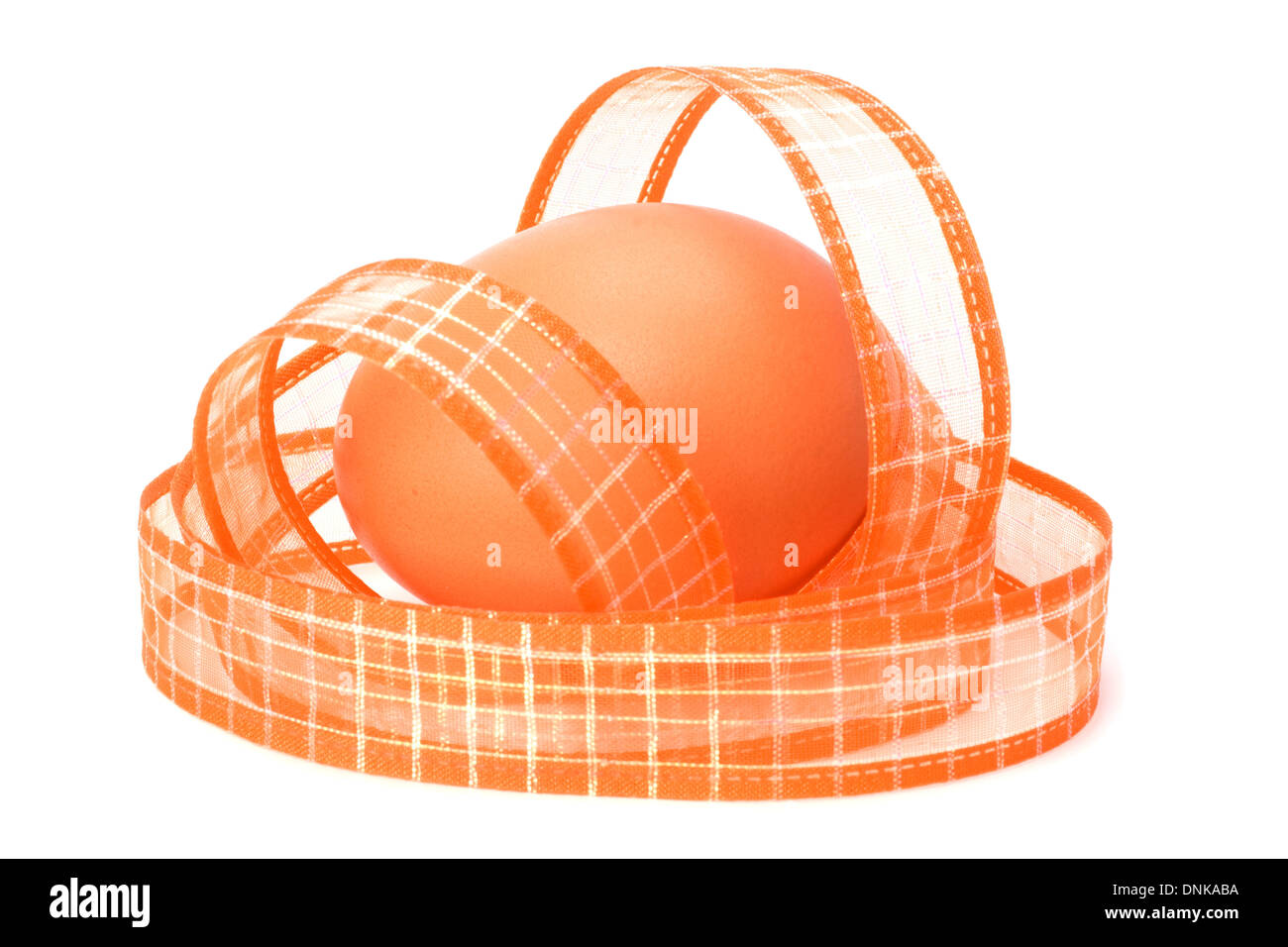 easter egg with ribbon isolated on white Stock Photo - Alamy