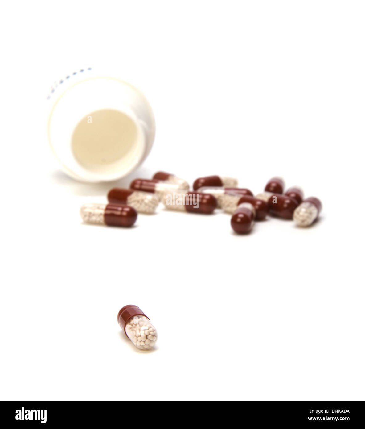 Capsules isolated on white background Stock Photo - Alamy