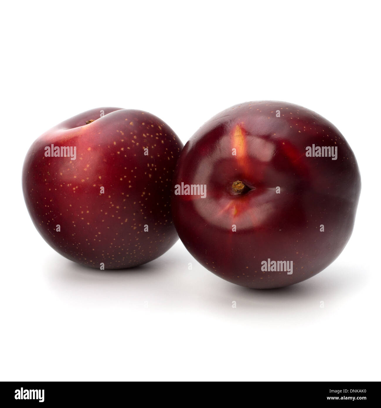 Red plum fruit isolated on white background Stock Photo - Alamy
