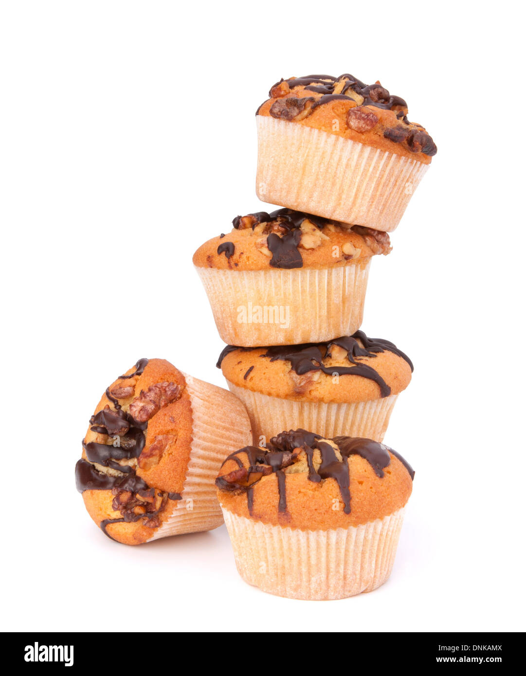 Stacked muffins isolated on white background Stock Photo - Alamy