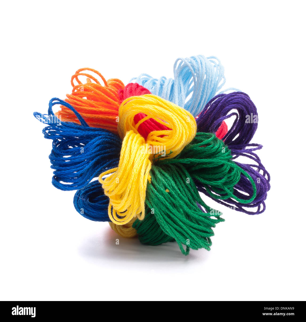 Color threads bunch isolated on white background cutout Stock Photo - Alamy