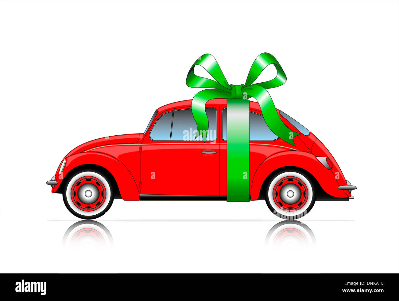 compact red car with ribbon Stock Photo - Alamy