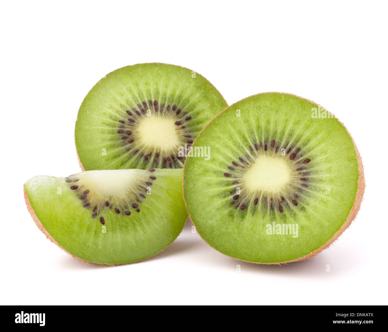Kiwi fruit sliced segments isolated on white background cutout Stock ...