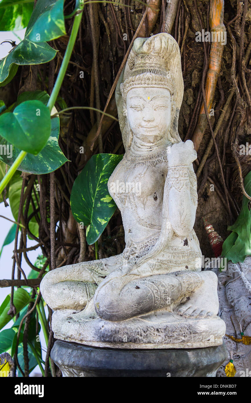 White Phra Mae Thorani Statue in Thailand Stock Photo - Alamy