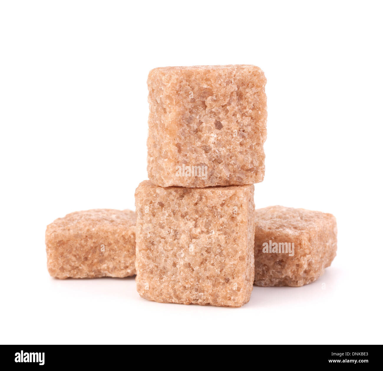 Lump brown cane sugar cubes isolated on white background Stock Photo ...