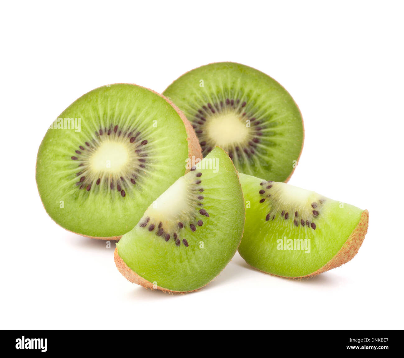 Kiwi fruit sliced segments isolated on white background cutout Stock ...