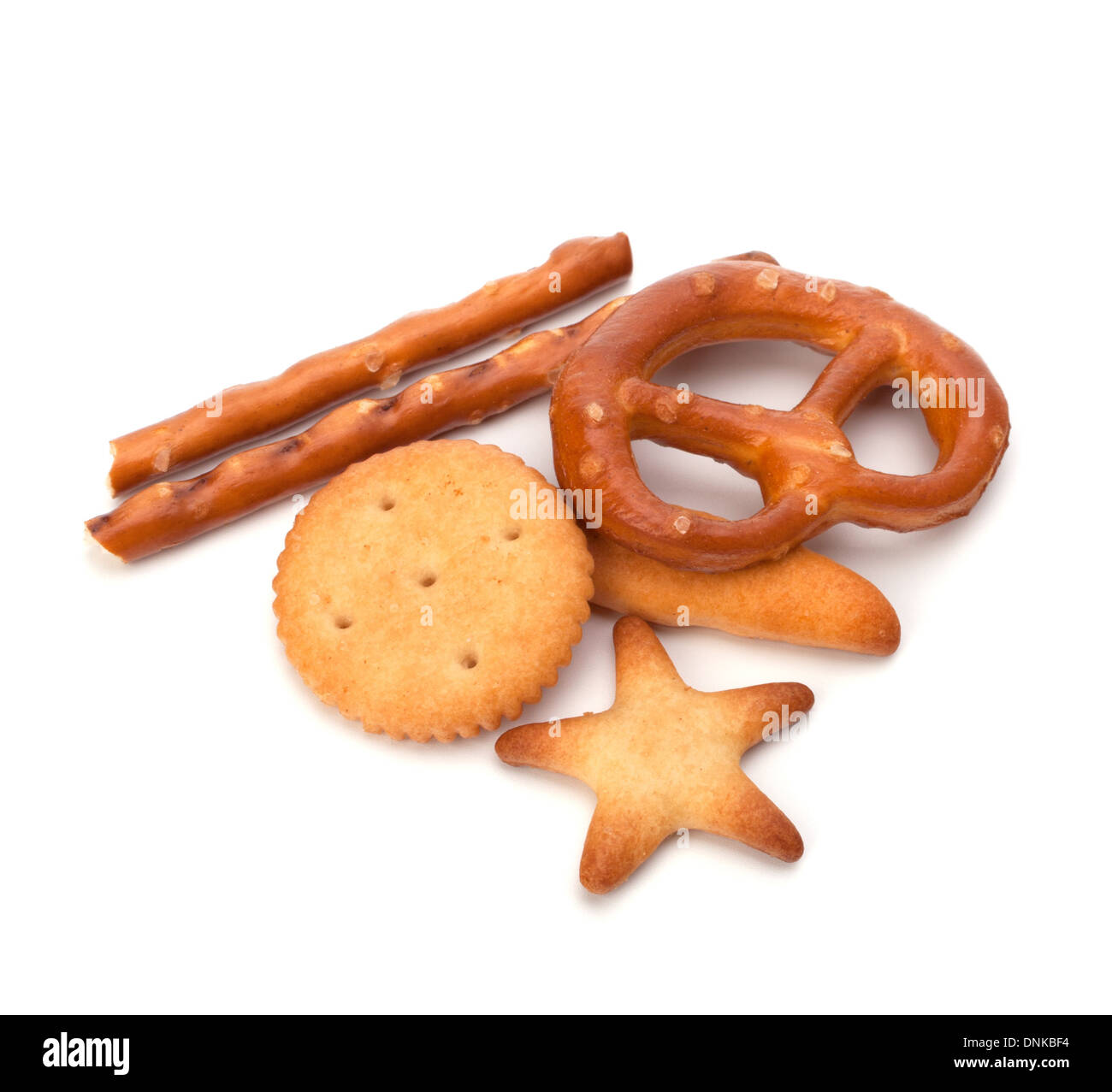 Salt cookies isolated on white background cutout Stock Photo - Alamy