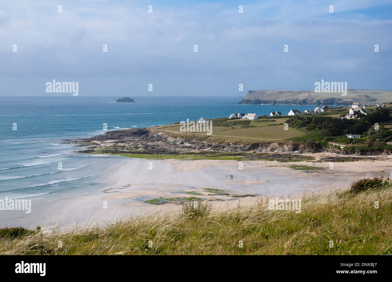 View of Daymer Bay and The Greenaway at Trebetherick with Pentire Point ...