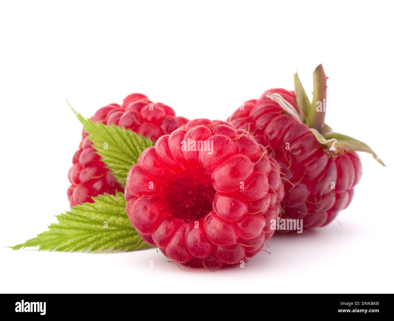 Ripe raspberries isolated on white background cutout Stock Photo - Alamy