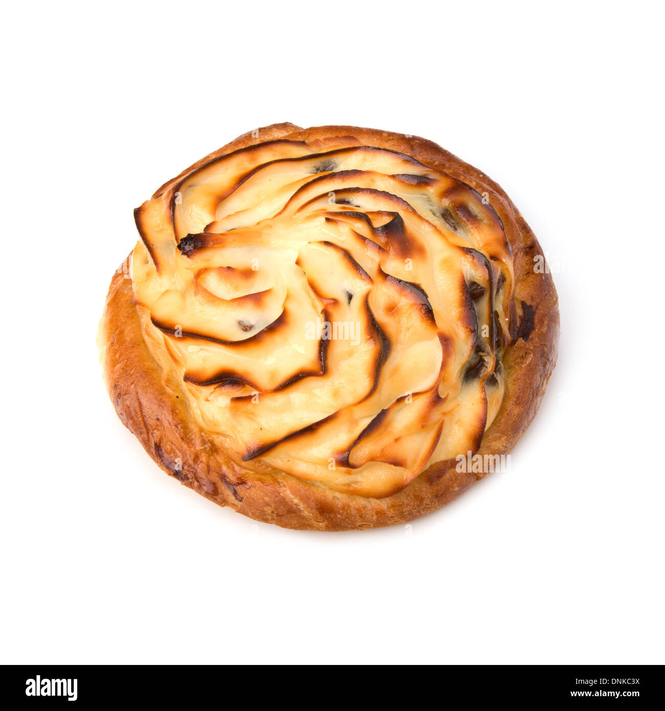 Delicious sweet cream bun isolated on white background Stock Photo - Alamy
