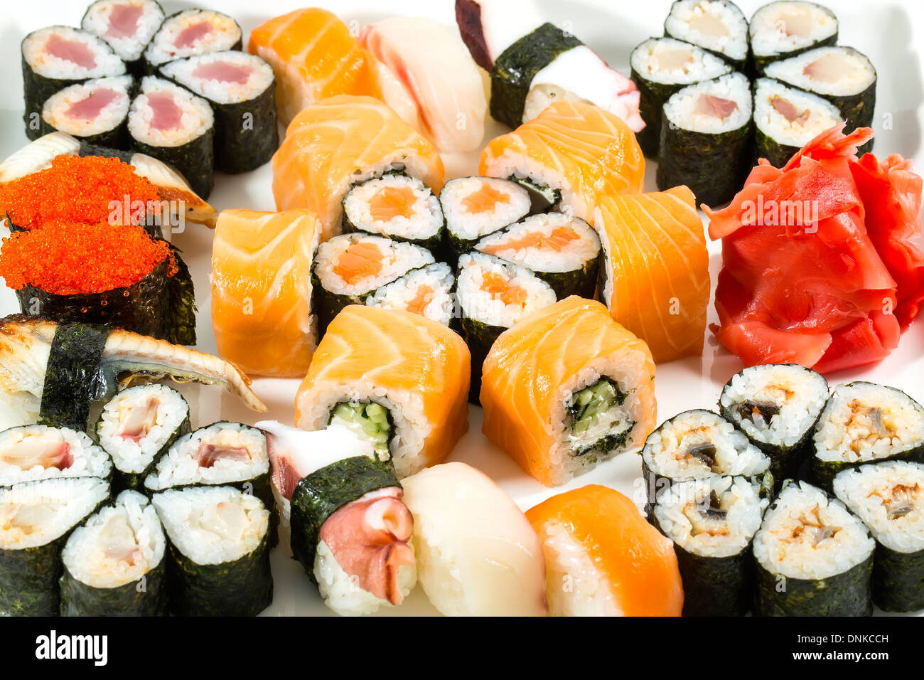 delicious seafood sushi at a Japanese restaurant Stock Photo - Alamy