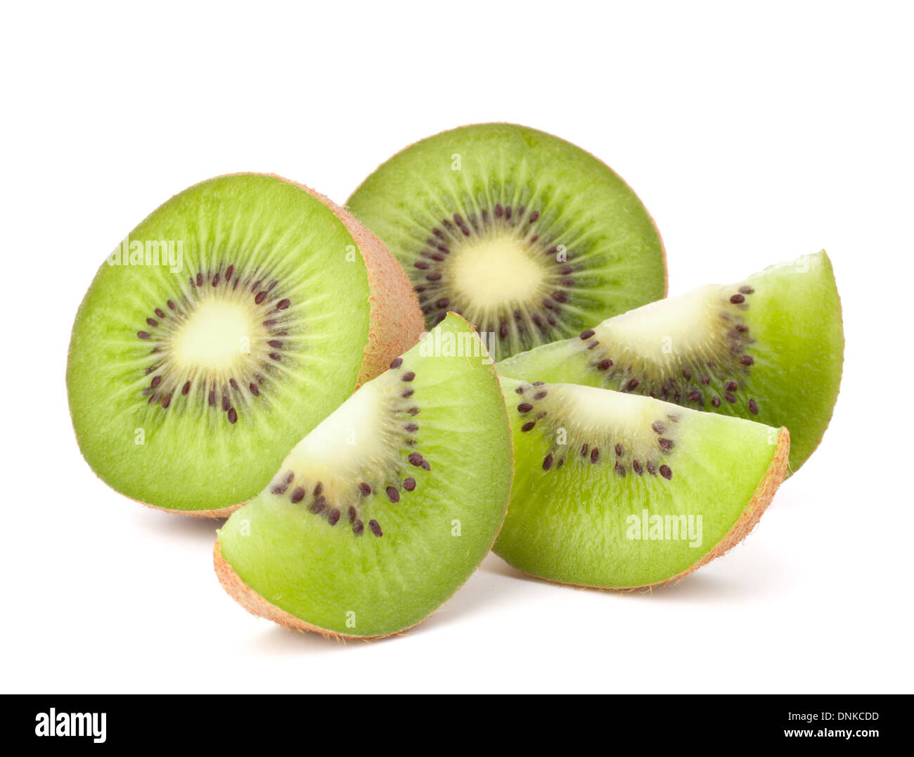 Kiwi fruit sliced segments isolated on white background cutout Stock ...