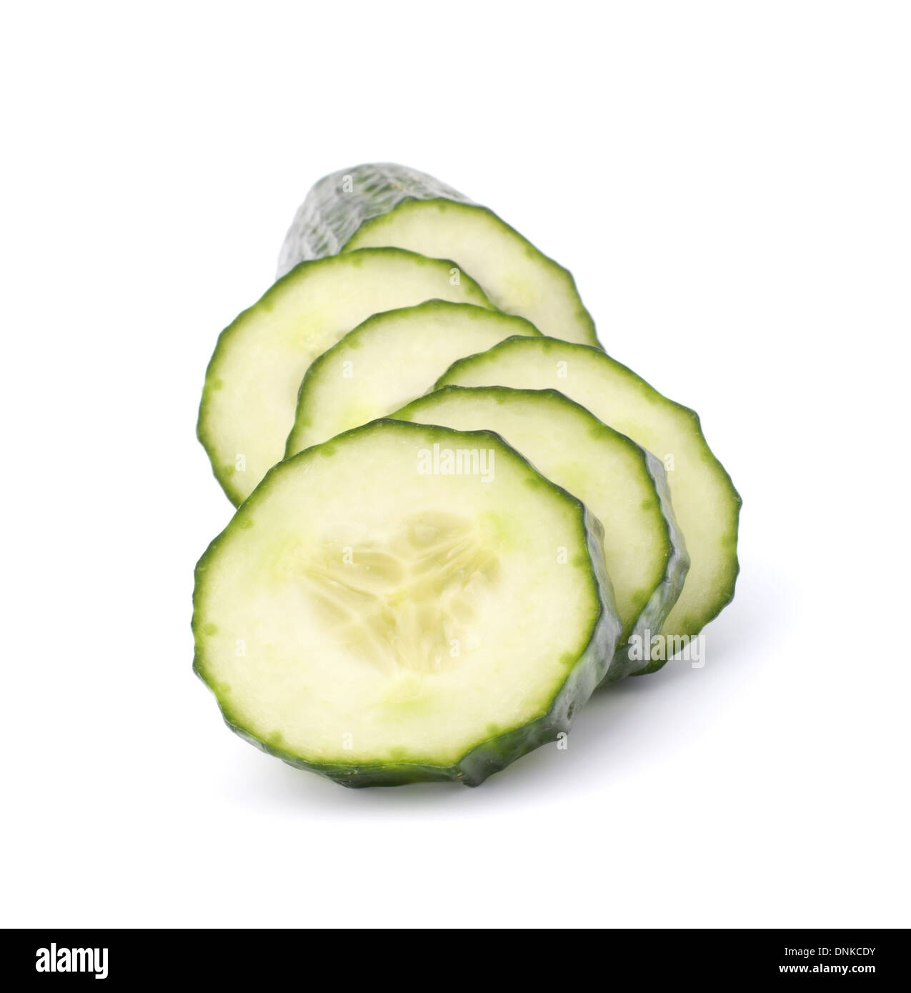 Cucumber slices isolated on white background cutout Stock Photo - Alamy