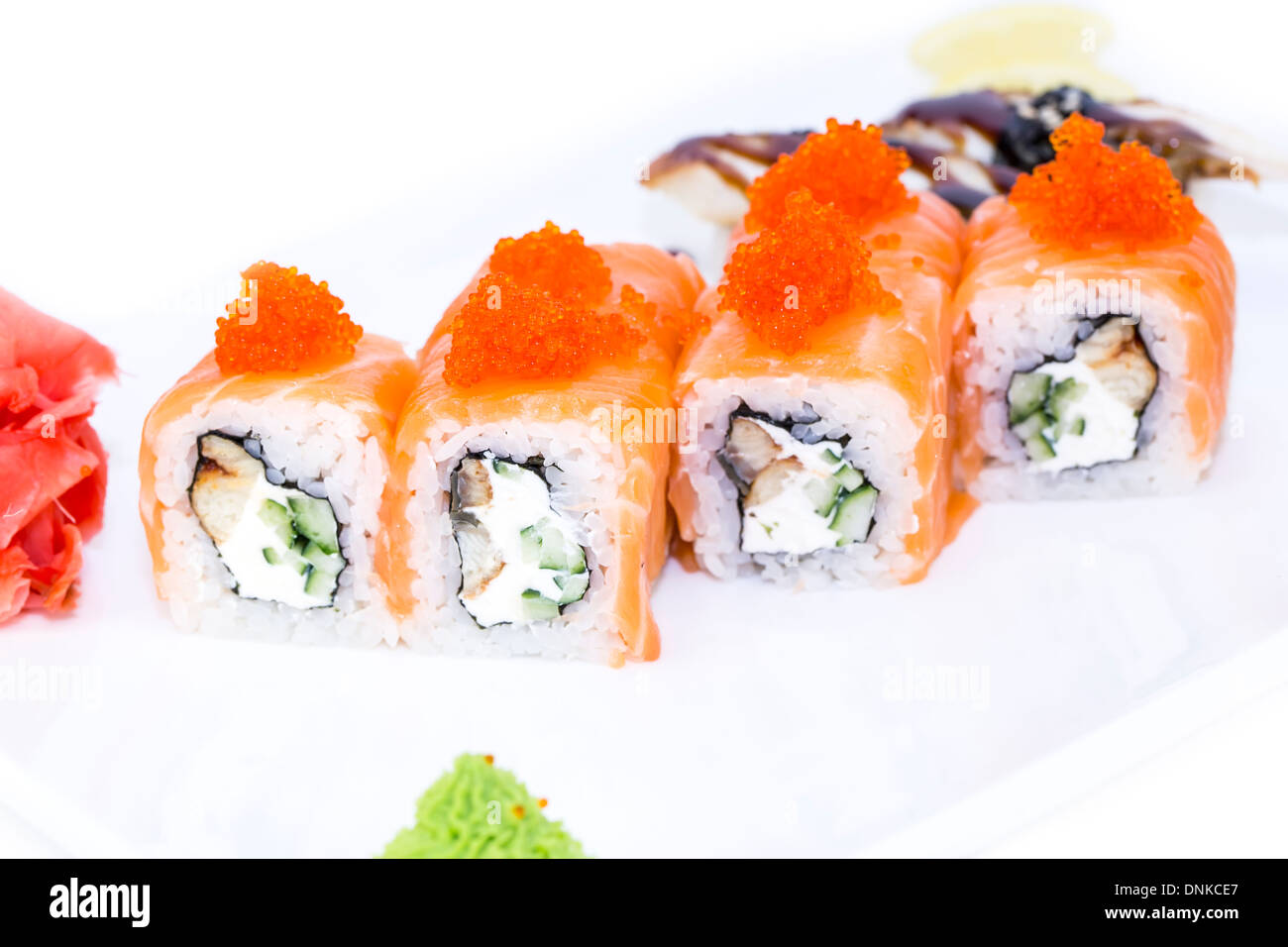 delicious seafood sushi at a Japanese restaurant Stock Photo - Alamy