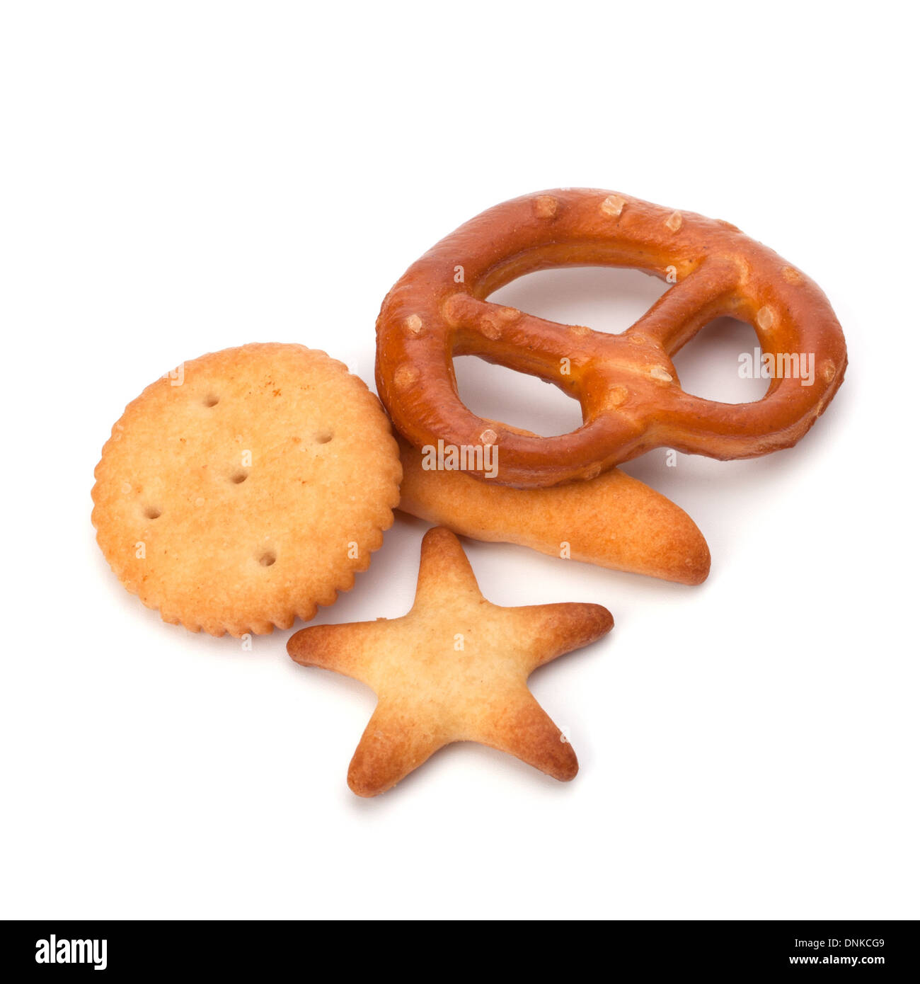Salt cookies isolated on white background cutout Stock Photo - Alamy