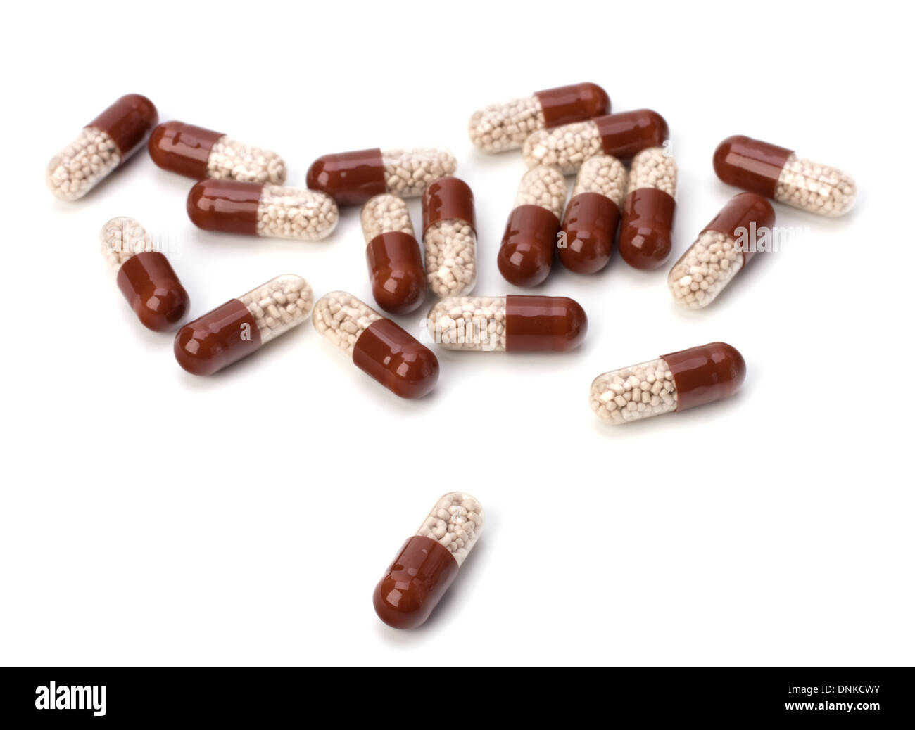 Capsules isolated on white background Stock Photo - Alamy