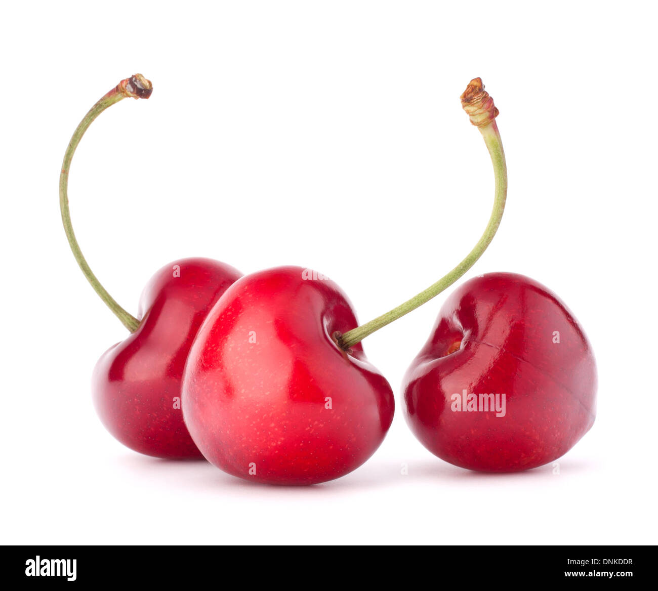 Heart shaped cherry berries isolated on white background cutout Stock ...