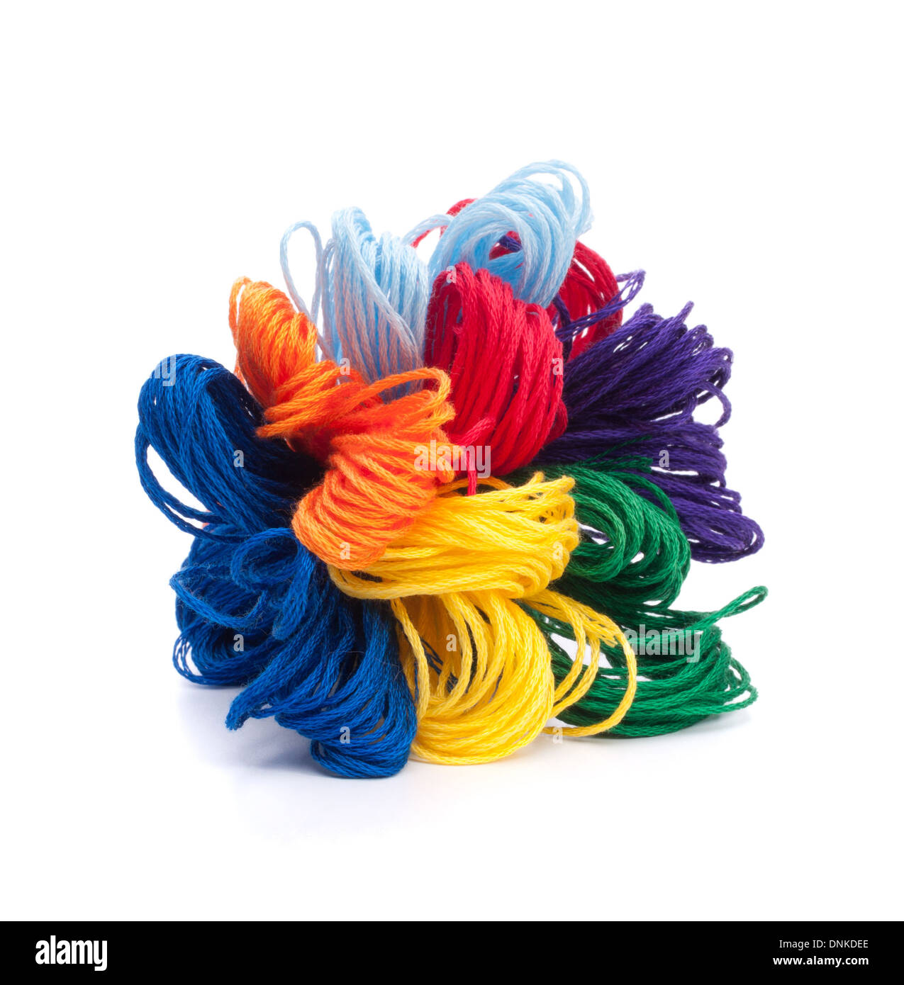 Color threads bunch isolated on white background cutout Stock Photo - Alamy