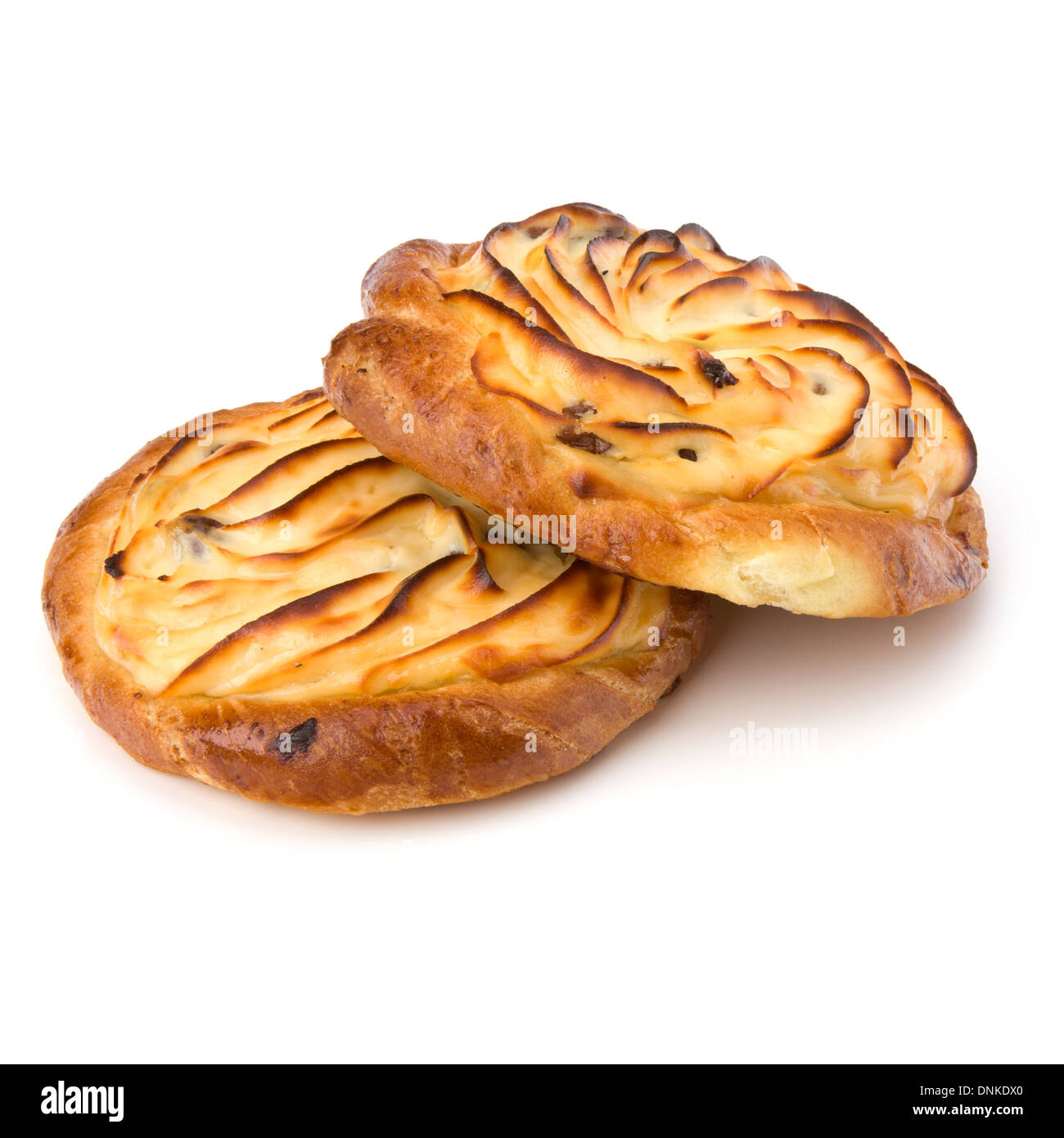 Delicious sweet cream buns isolated on white background Stock Photo - Alamy