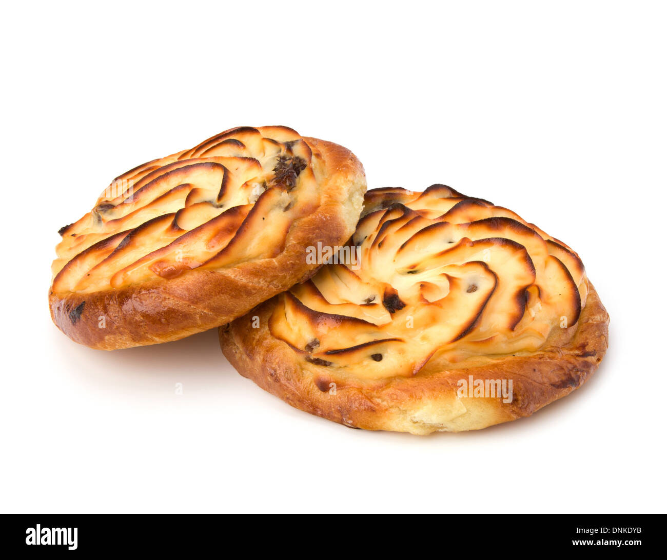 Delicious sweet cream buns isolated on white background Stock Photo - Alamy
