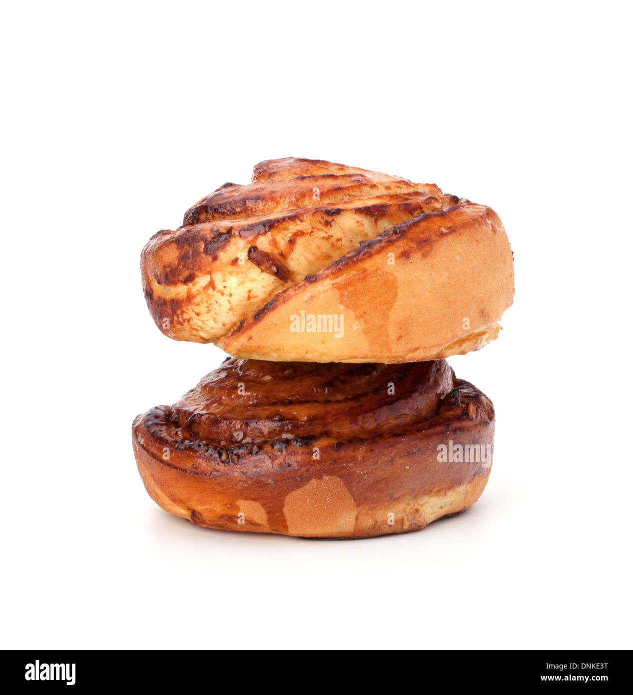 Homemade cream roll isolated on white background Stock Photo - Alamy