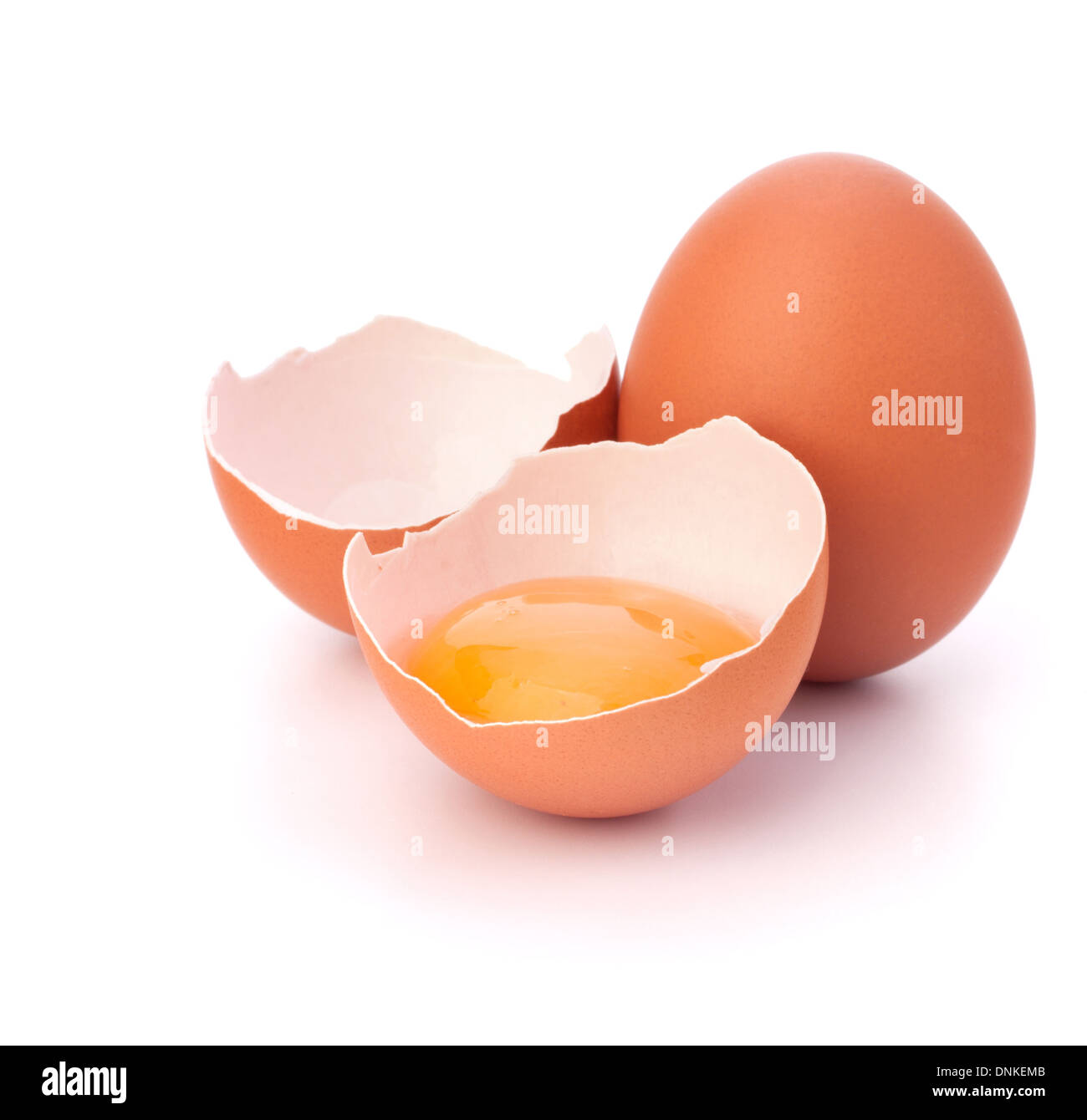 Broken egg isolated on white background Stock Photo - Alamy