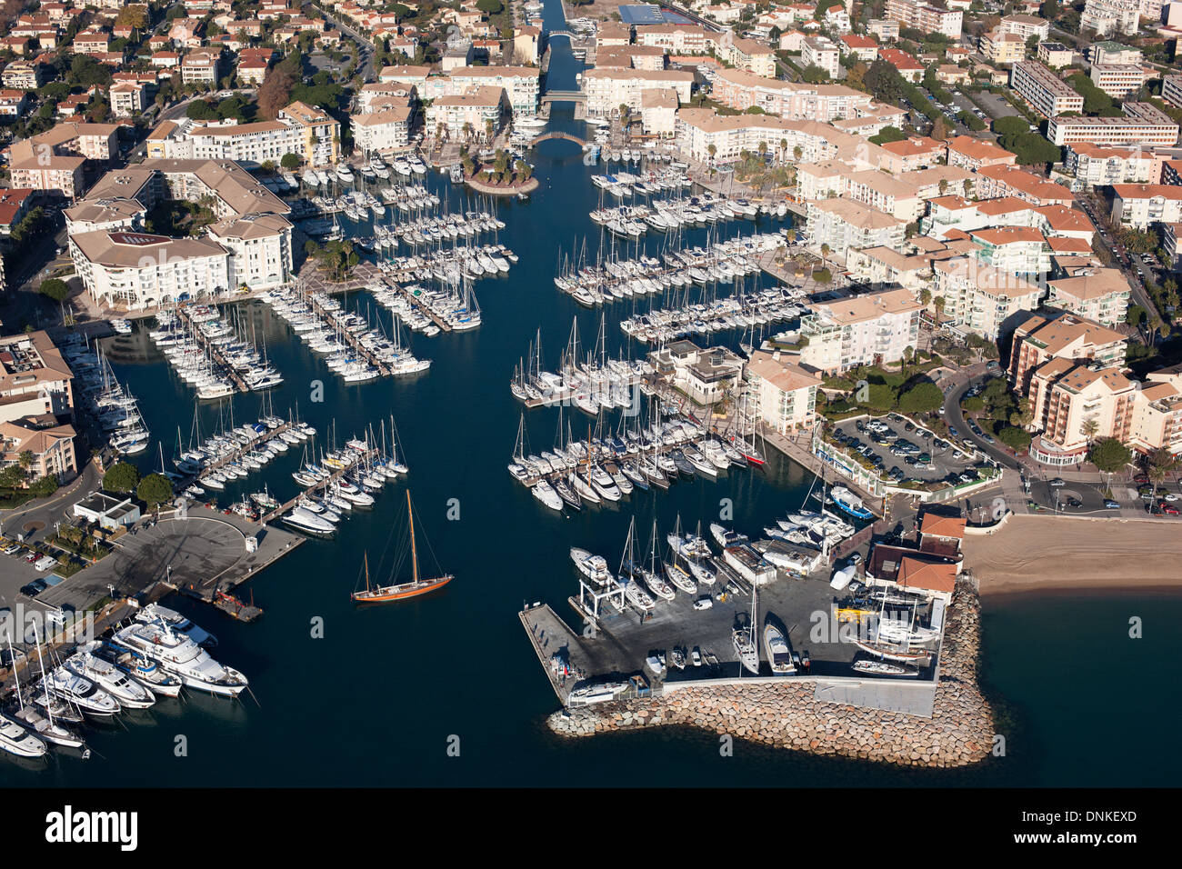 AERIAL VIEW. Port-Fréjus. Saint-Raphaël, Var, French Riviera, France ...