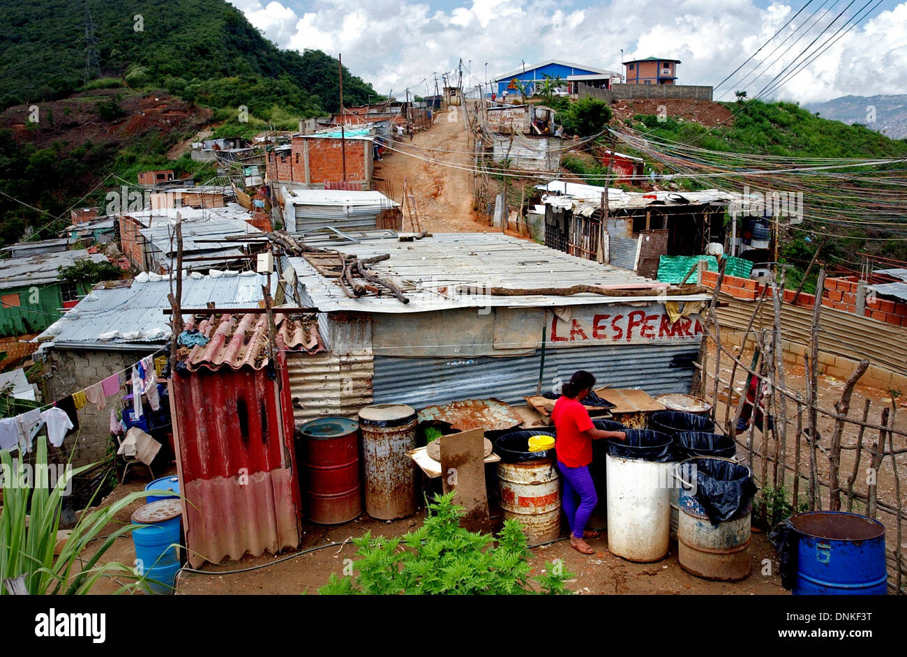 Shanty town on the outskirts of Caracas, Venezuela, November 2004 Stock ...