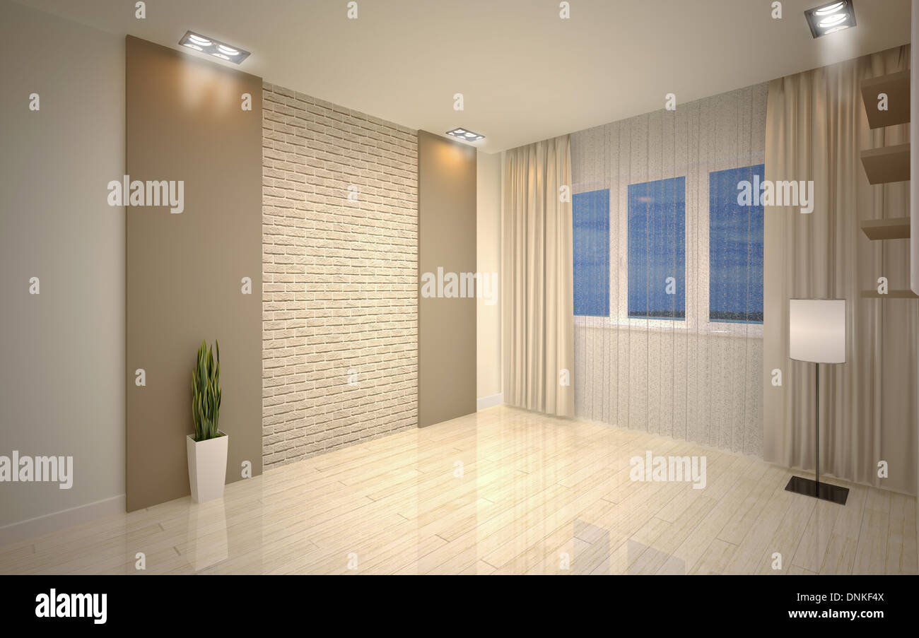 Modern living room bright beige shades Stock Photo - Alamy